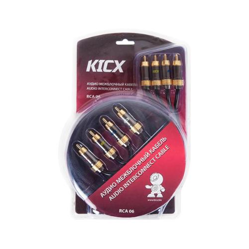 Kicx RCA-06 (4RCA - 4RCA) 5м | Межблочный кабель Kicx RCA-06 (4RCA - 4RCA) 5м - LOUD SOUND