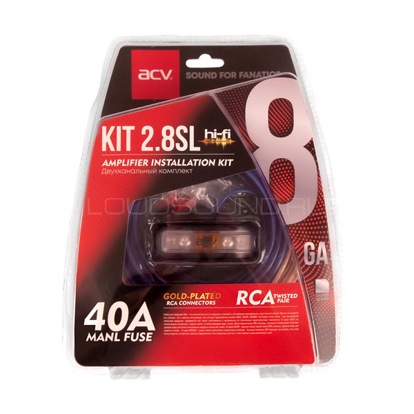 Acv KIT 2.8SL 8Ga 2 канала | Комплект проводов для установки автомобильного усилителя Acv KIT 2 ...